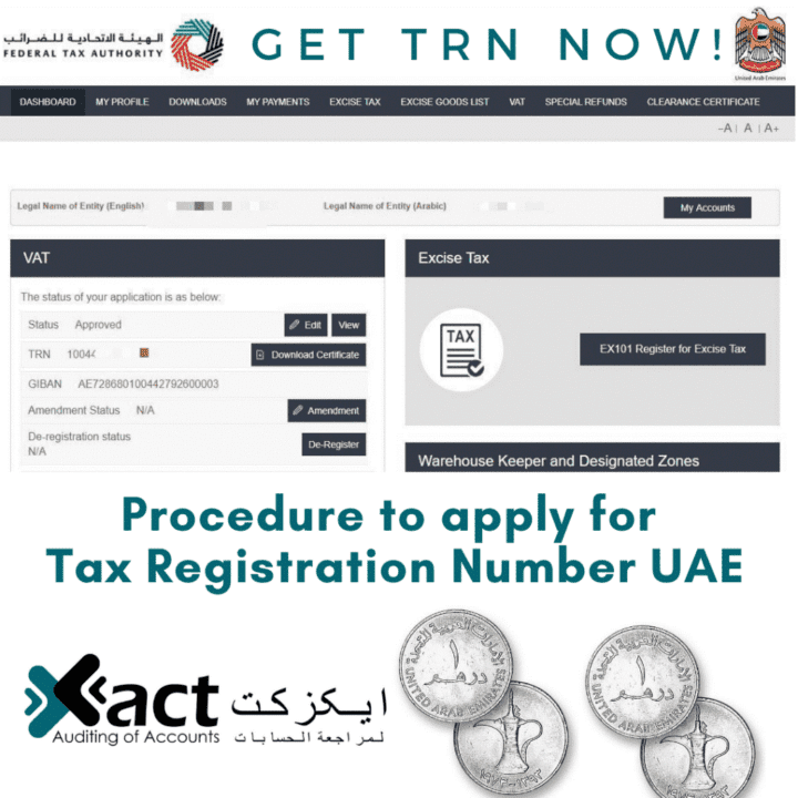 Procedure to apply for Tax Registration Number (TRN) UAE