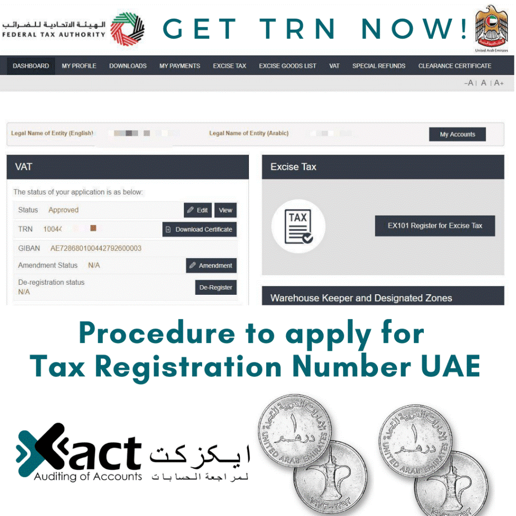 Procedure to apply for Tax Registration Number (TRN) UAE